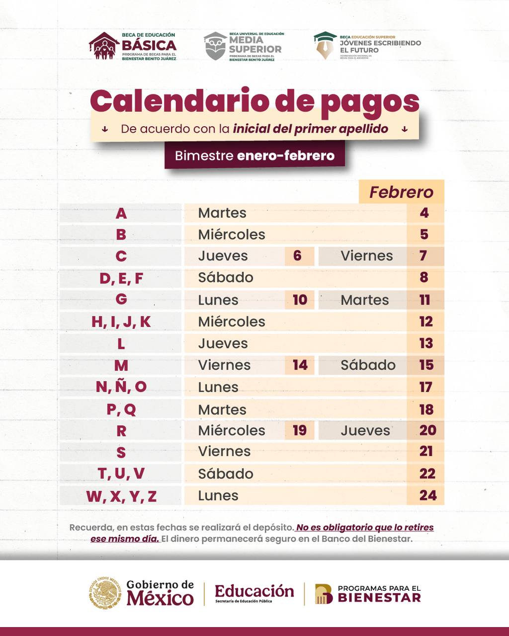 Calendario de Pagos Beca Benito Juárez 2025: Comienzan dispersiones de ...